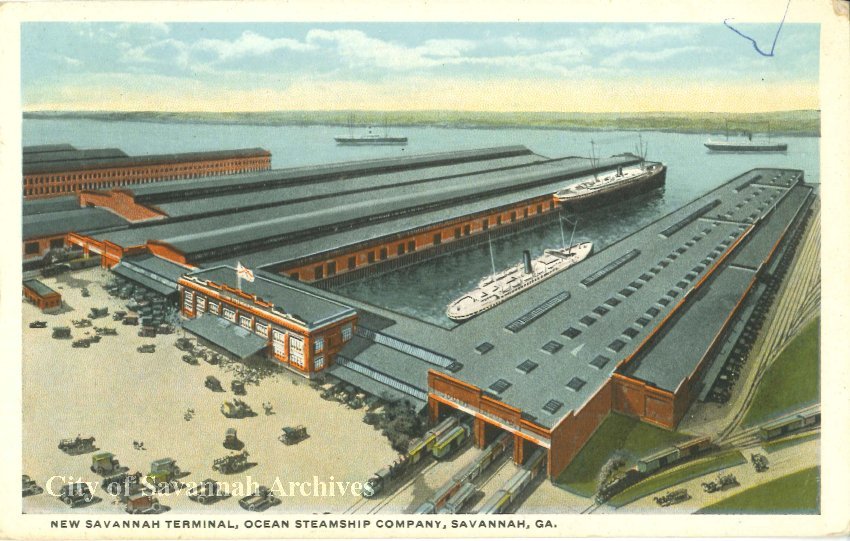 Ocean Steamship co. terminal postcard image courtesy of the City of ...